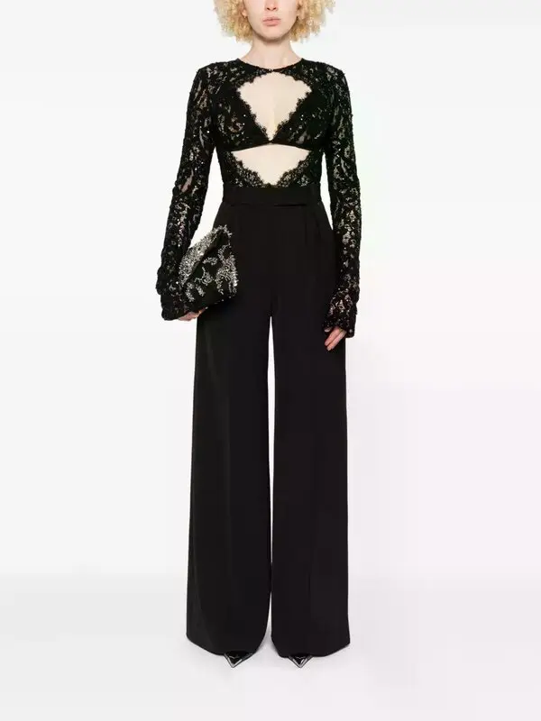 NISSA Sequin-detail Lace Bodysuit