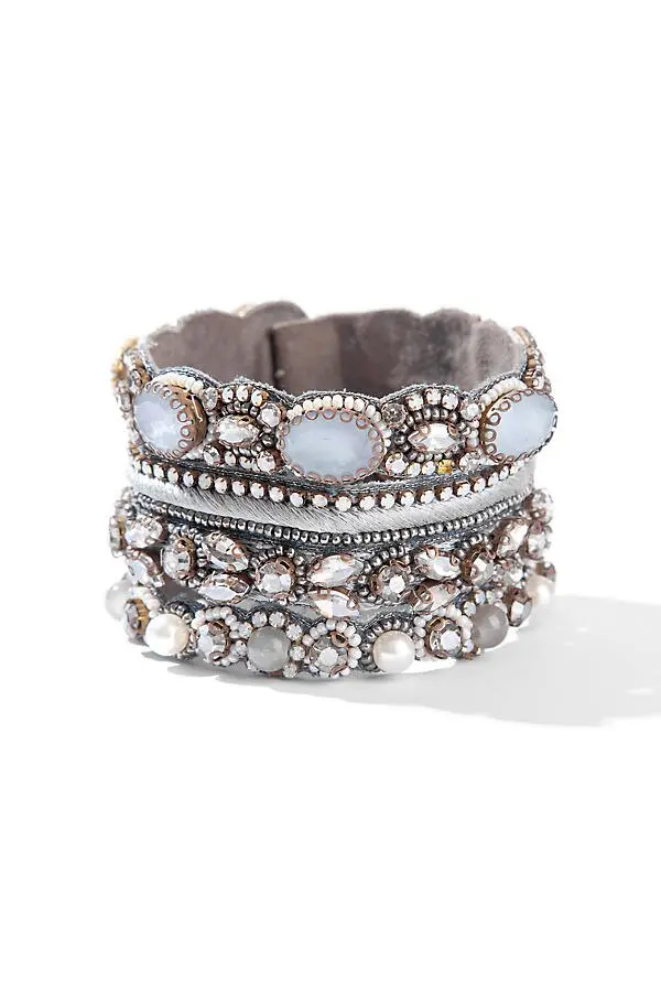 Deepa Gurnani Brixie Stone Bracelet - Grey
