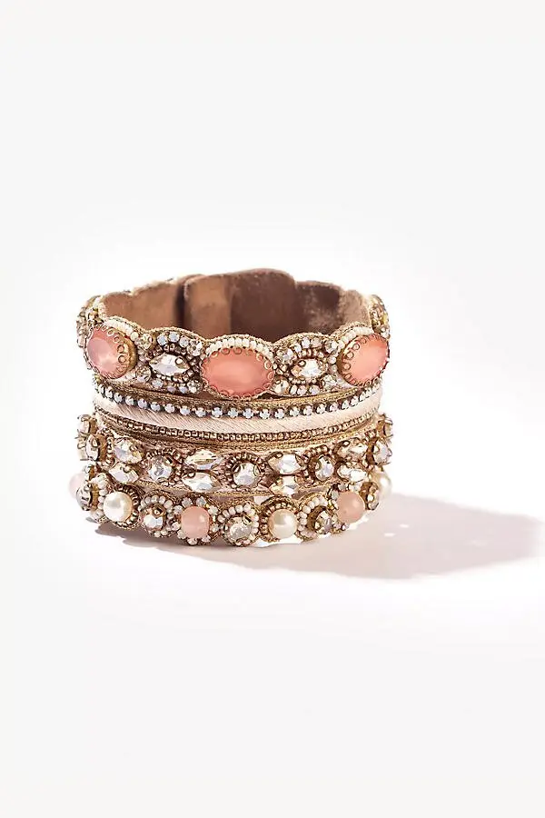Deepa Gurnani Brixie Stone Bracelet - Peach