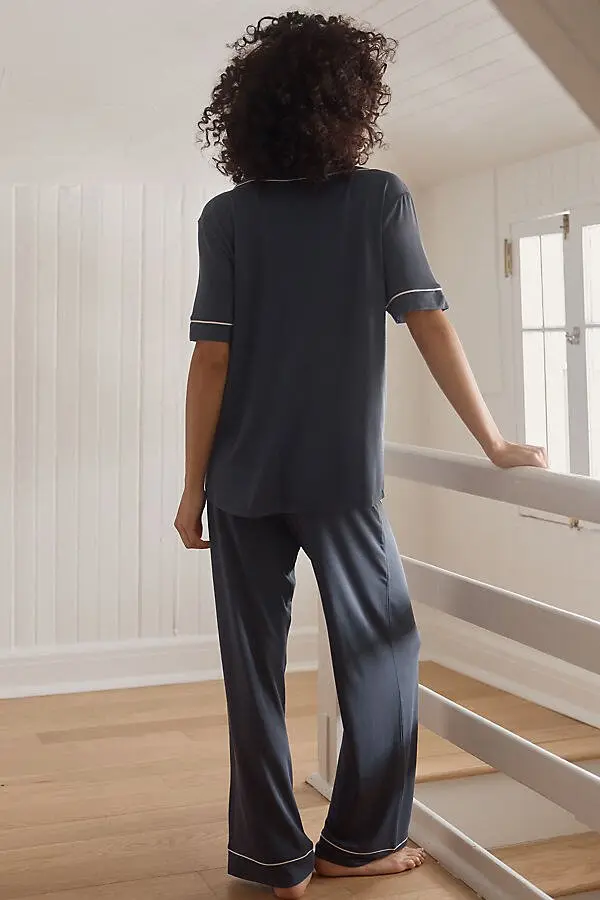 Eberjey Gisele Short-sleeve Pajama Set - Dark Grey
