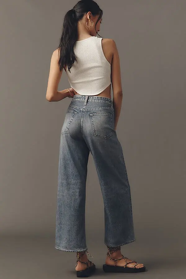 Rag & Bone Miramar Andi High-rise Crop Wide-leg Jeans - Medium Denim
