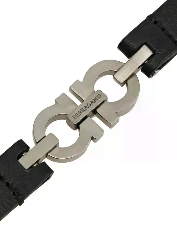 FERRAGAMO Double Gancini Calfskin Bracelet