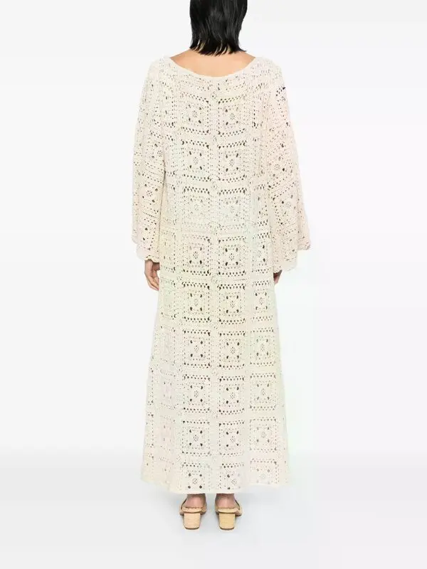 BAMBAH Metallic Crochet Kaftan Dress