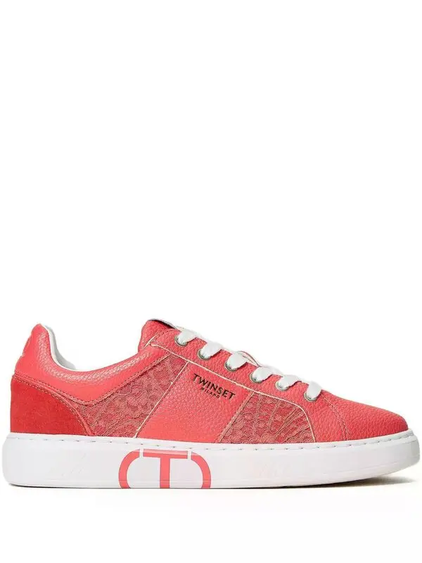 TWINSET Lace-panelled Sneakers - Red
