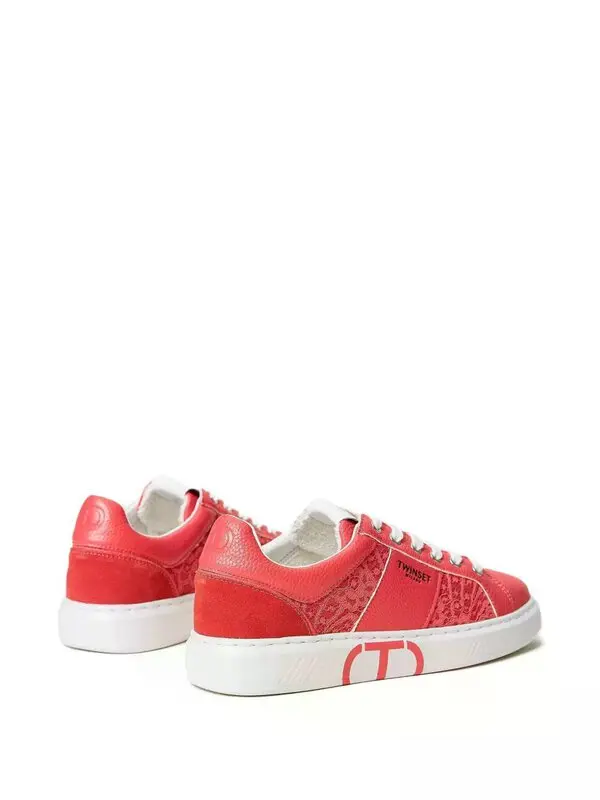 TWINSET Lace-panelled Sneakers - Red