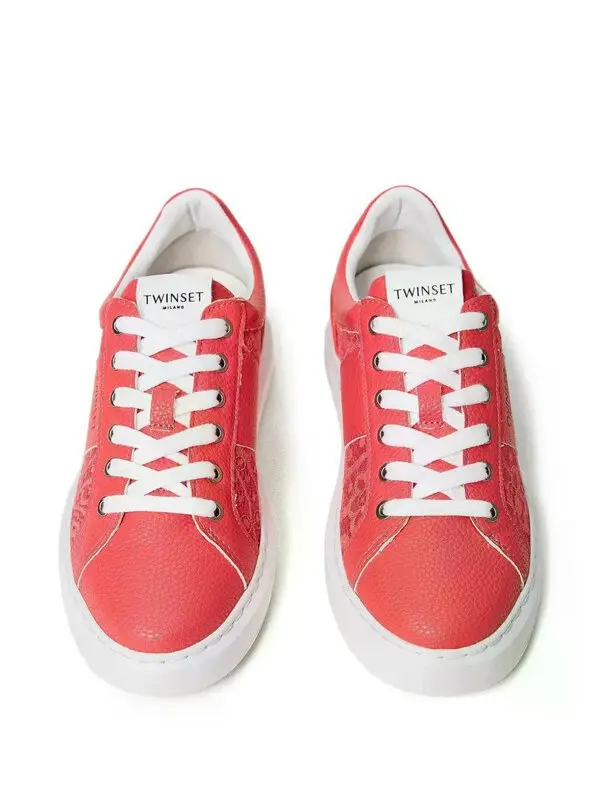 TWINSET Lace-panelled Sneakers - Red
