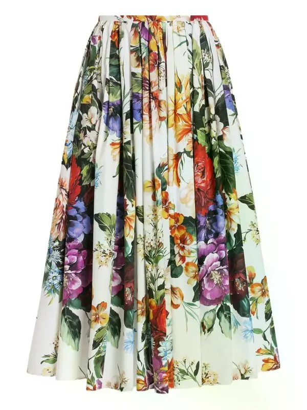 Dolce & Gabbana Midi Cotton Flared Skirt