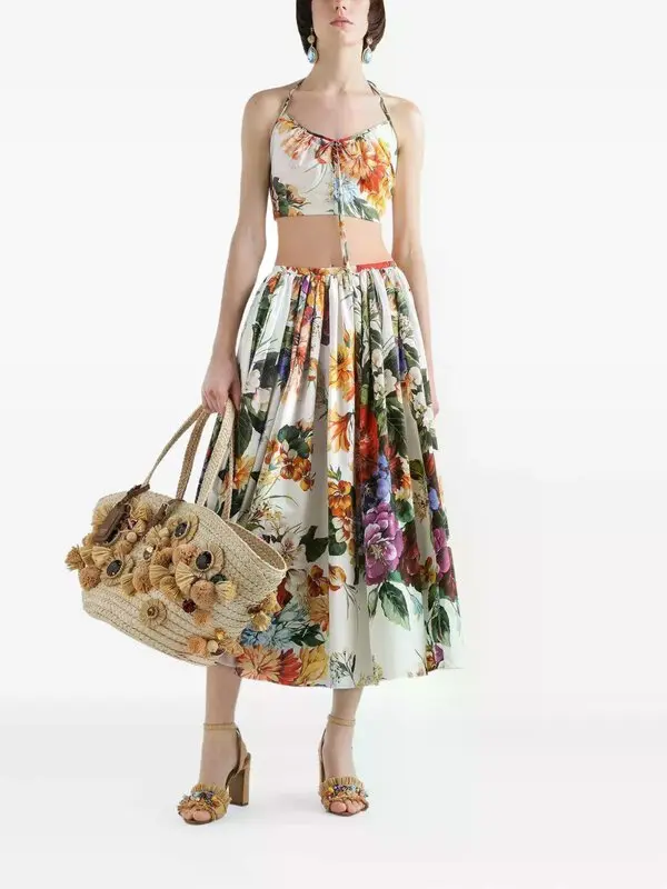 Dolce & Gabbana Midi Cotton Flared Skirt