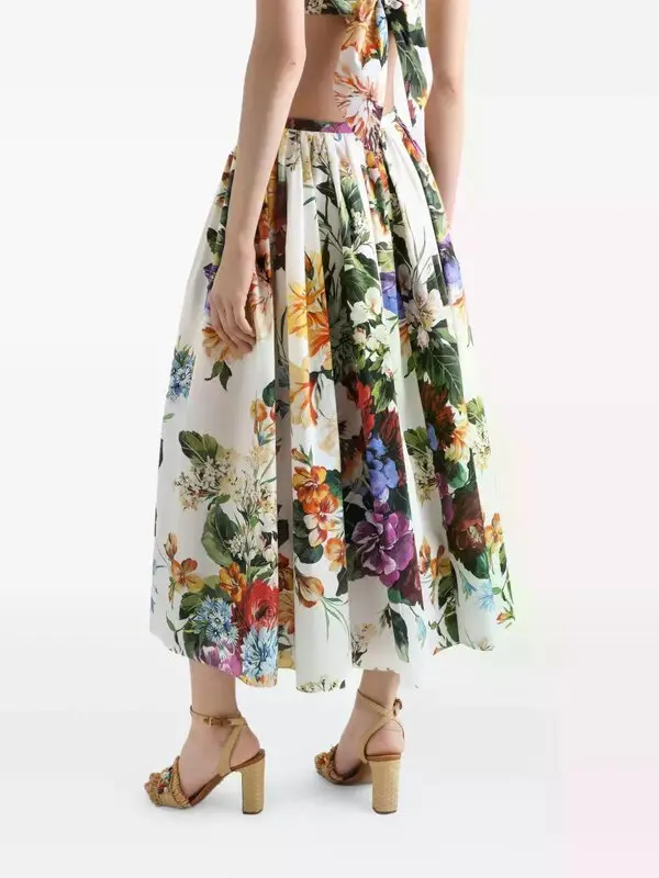 Dolce & Gabbana Midi Cotton Flared Skirt