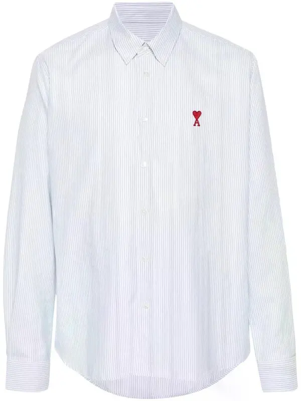 AMI Paris De Coeur Striped Shirt