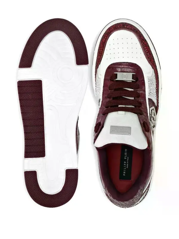 Philipp Plein Mix Crocodile-effect Sneakers