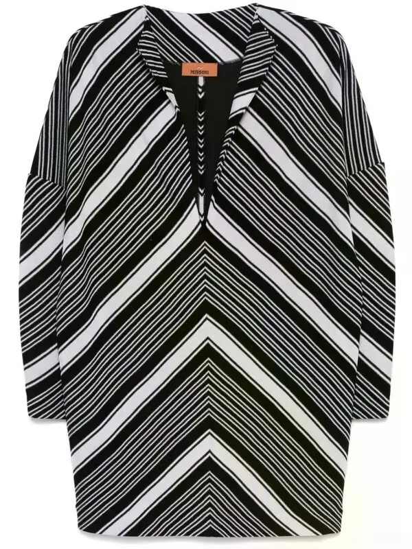 Missoni Plunging V-neck Oversized-sleeve Mini Dress - Black