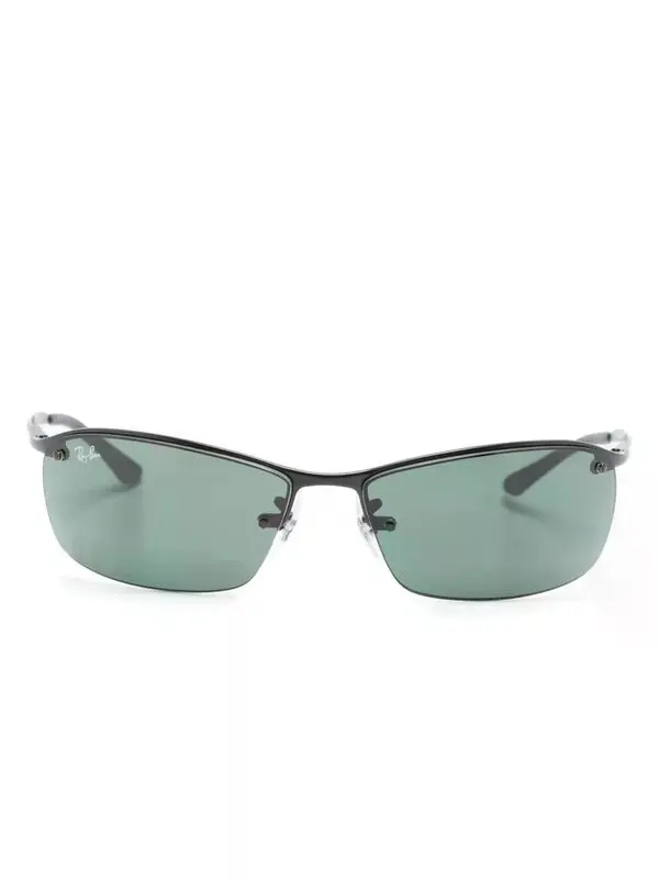 Ray-ban Logo-plaque Shield-frame Sunglasses - Black