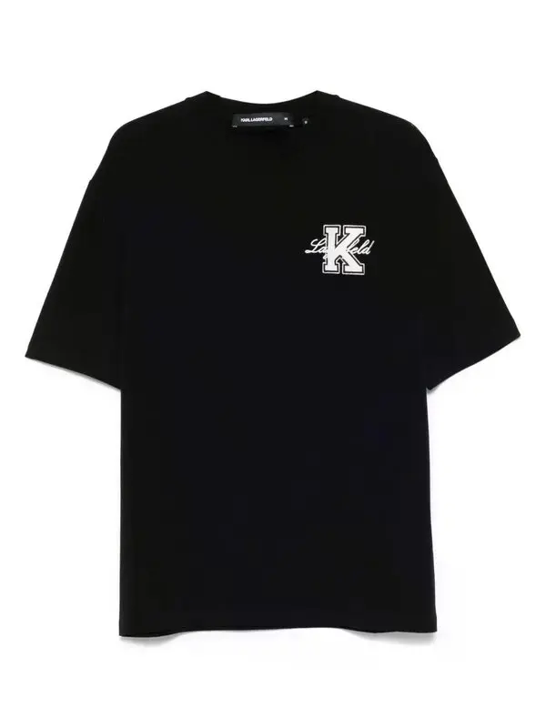 Karl Lagerfeld Logo-appliqué T-shirt - Black