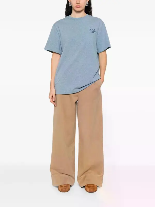 A.p.c. Logo-embroidered T-shirt - Blue