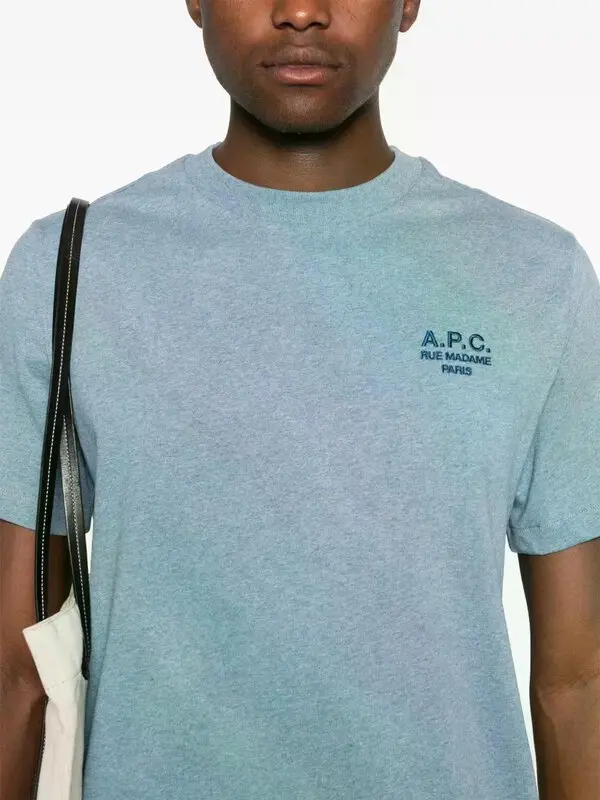 A.p.c. Logo-embroidered T-shirt - Blue