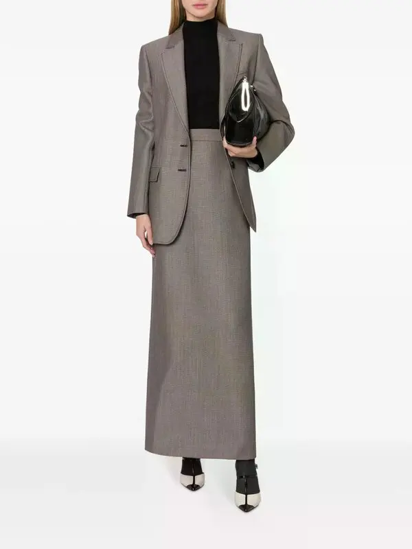 Alberta Ferretti Single-breasted Virgin Wool Blazer - Grey