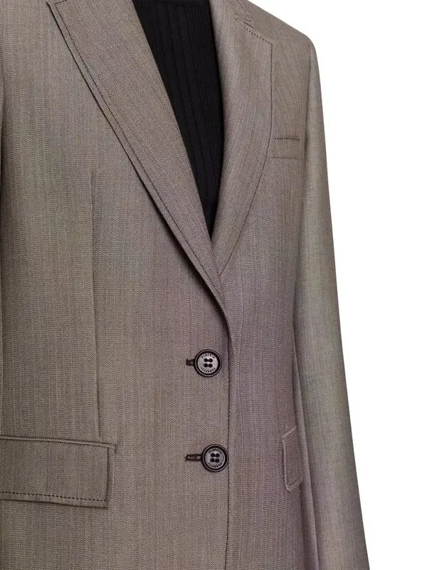 Alberta Ferretti Single-breasted Virgin Wool Blazer - Grey