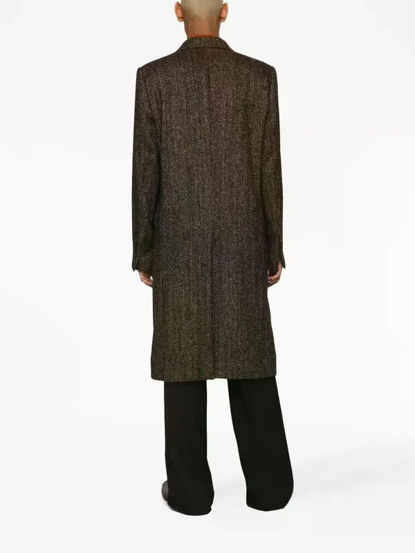 Dolce & Gabbana Double-breasted Herringbone Alpaca Wool-blend Coat