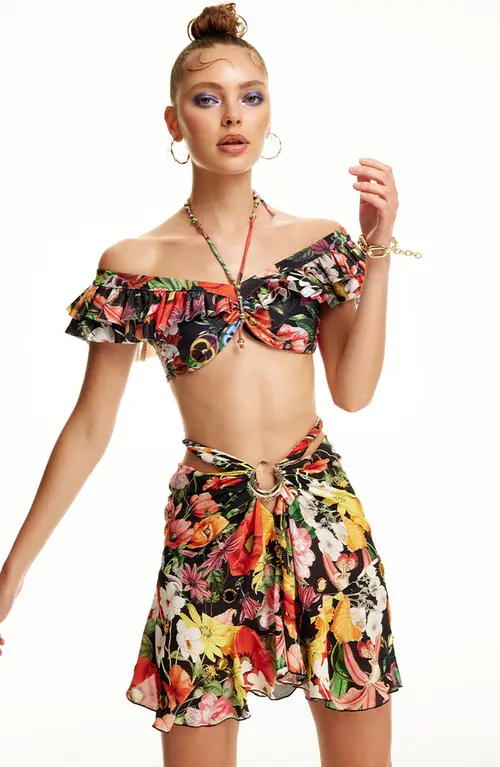 LUNA B Floral Pareo - Black Floral