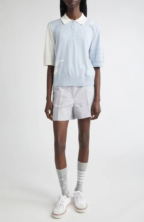 Thom Browne Feather Intarsia Cashmere Polo