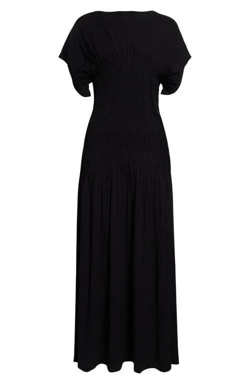 TOTEME Compact Jersey T-shirt Dress - Black