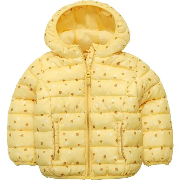 ROKKA&ROLLA Lightweight Puffer Jacket - Yellow Heart