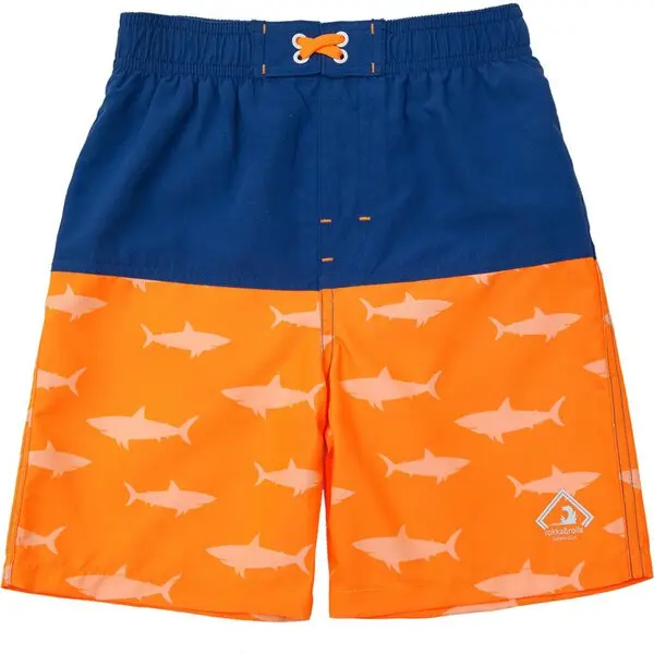ROKKA&ROLLA Swim Trunks With Mesh Lining Upf 50 - Blue Orange Shark