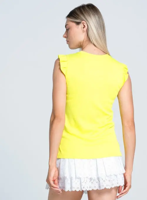 Lucky In Love Bring It On Rib Tank - Yellow
