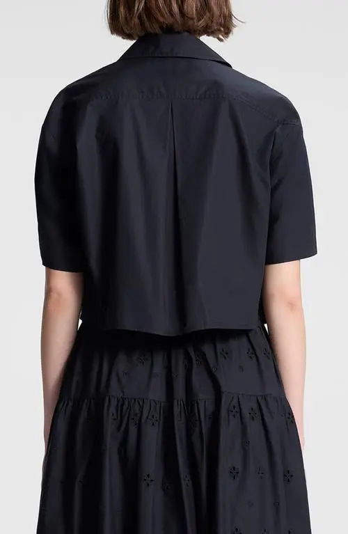 A.L.C. Jade Eyelet Boxy Crop Shirt