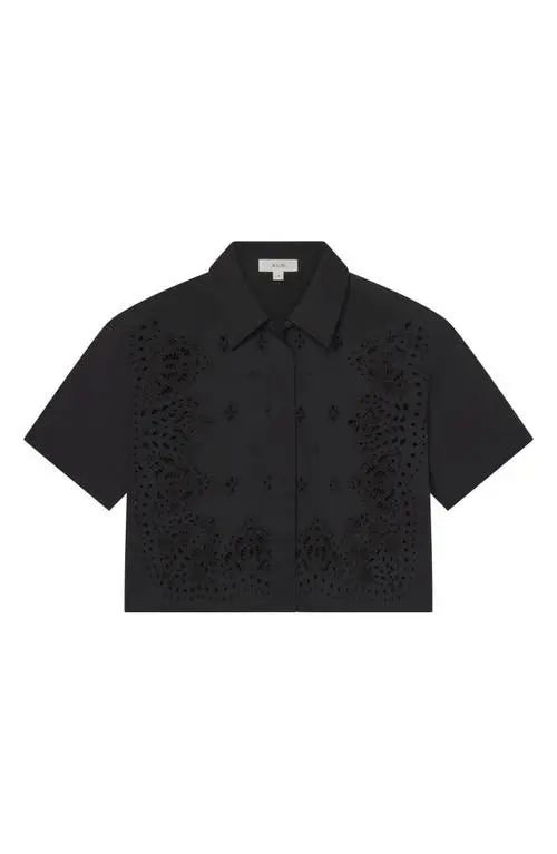 A.L.C. Jade Eyelet Boxy Crop Shirt