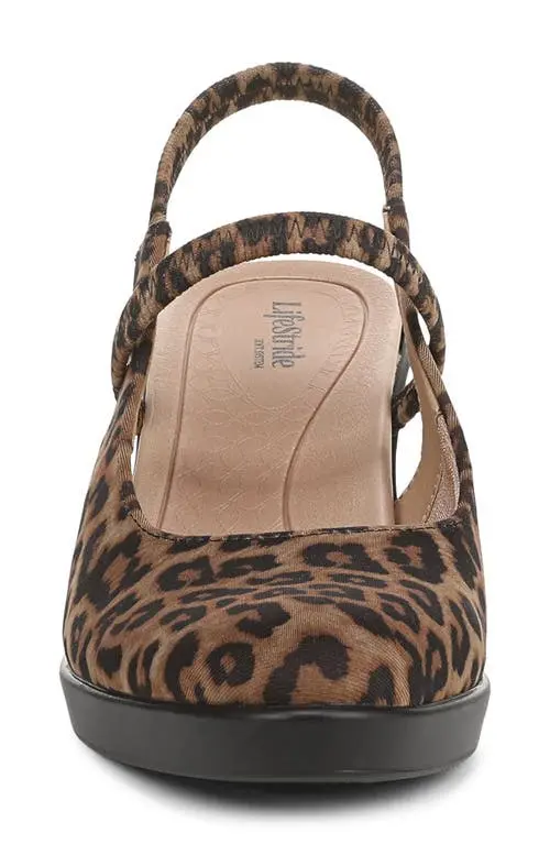 LIFESTRIDE Evoke Slingback Mary Jane Platform Pump - Brown Multi