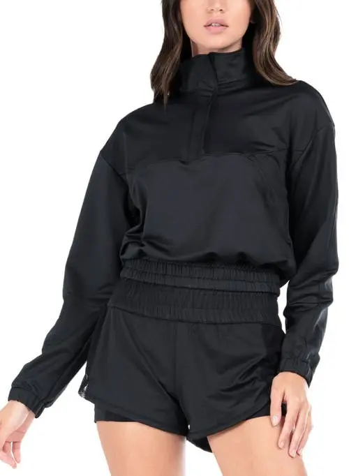 Lucky In Love Quarter-zip Micro French Terry Pullover