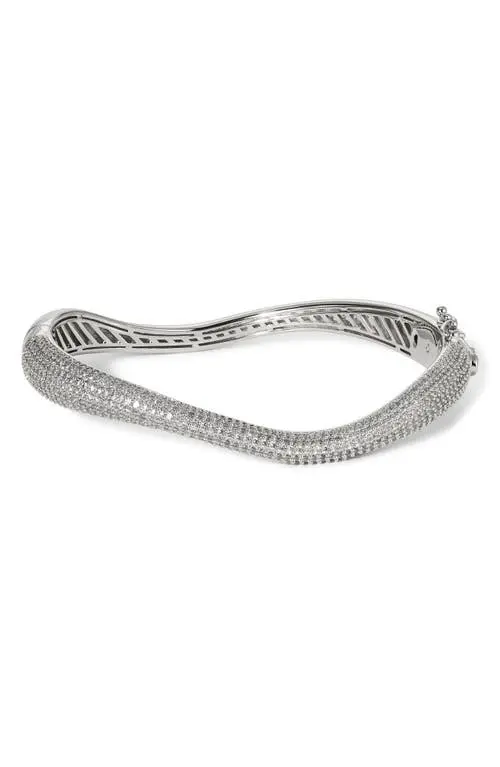 Nadri Alma Pavé Hinge Bracelet - Rhodium