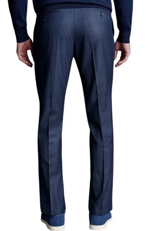 CHARLES TYRWHITT Slim Fit End On End Ultimate Performance Suit Pants - Navy