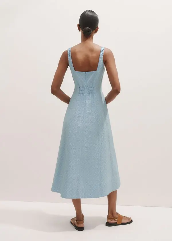 ME+EM Italian Jacquard Fit And Flare Midi Dress
