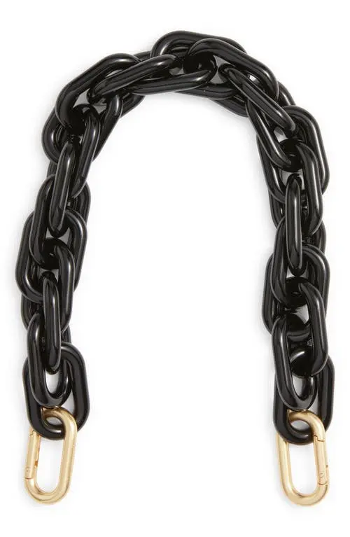 Clare V. Shortie Resin Link Chain Strap - Black Resin
