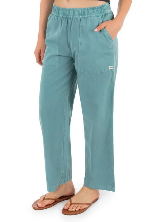 Hurley Cotton Twill Wide Leg Pants - Reef Waters