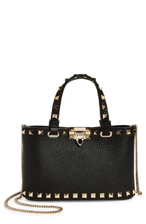 Valentino Garavani Mini Rockstud Top Handle Bag - Nero