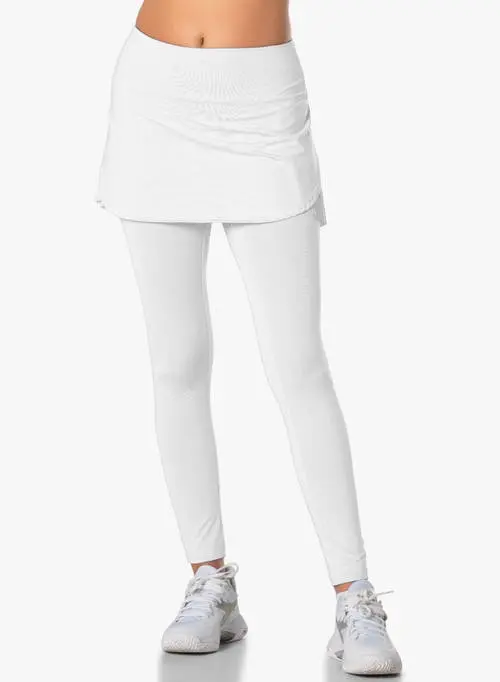 Lucky In Love Fast Pace Skirt Leggings - White