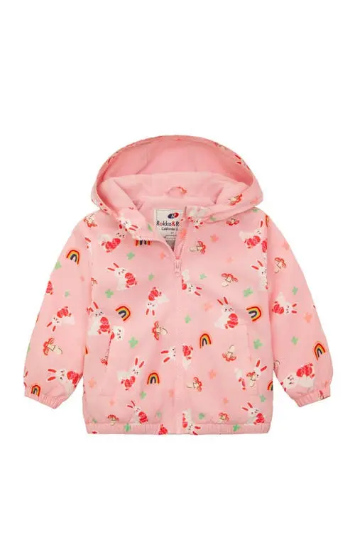 ROKKA&ROLLA Lightweight Fleece Lined Windbreaker - Pink Rabbit