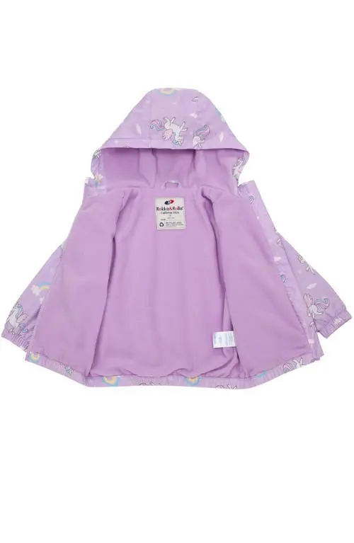 ROKKA&ROLLA Lightweight Fleece Lined Jacket - Purple Unicorn
