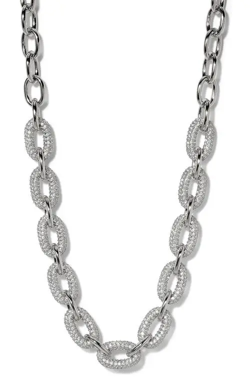 Nadri Alma Drama Pavé Link Necklace - Rhodium