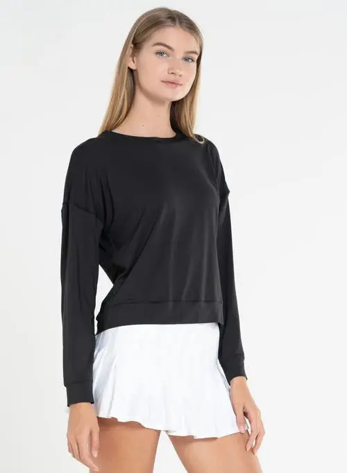 Lucky In Love Hype Long Sleeve Top - Black