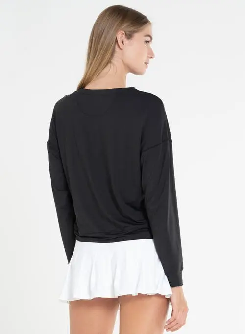 Lucky In Love Hype Long Sleeve Top - Black