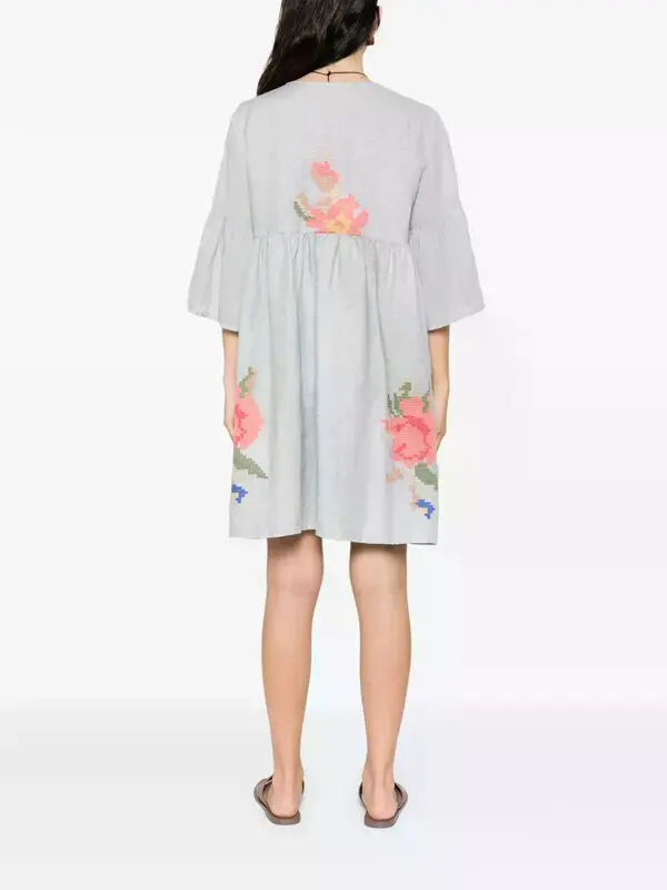 Buy Greek Archaic Kori Rose-embroidered Mini Dress - Grey At 9% Off |  Editorialist