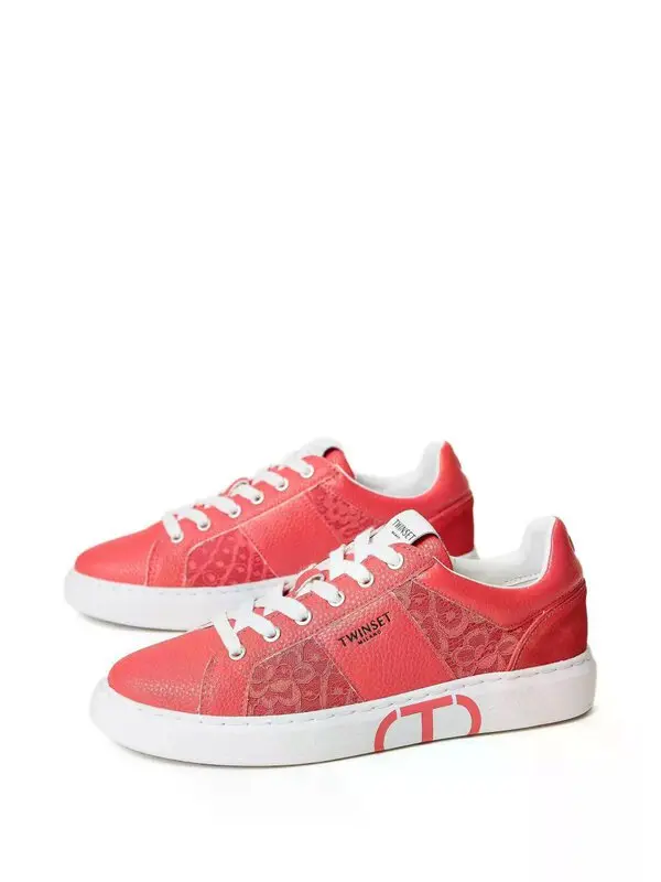 TWINSET Lace-panelled Sneakers - Red
