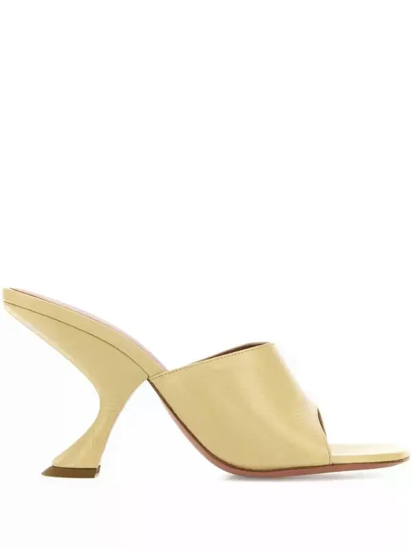 Amina Muaddi 90mm Sculpted Heel Open-toe Mules - Gold
