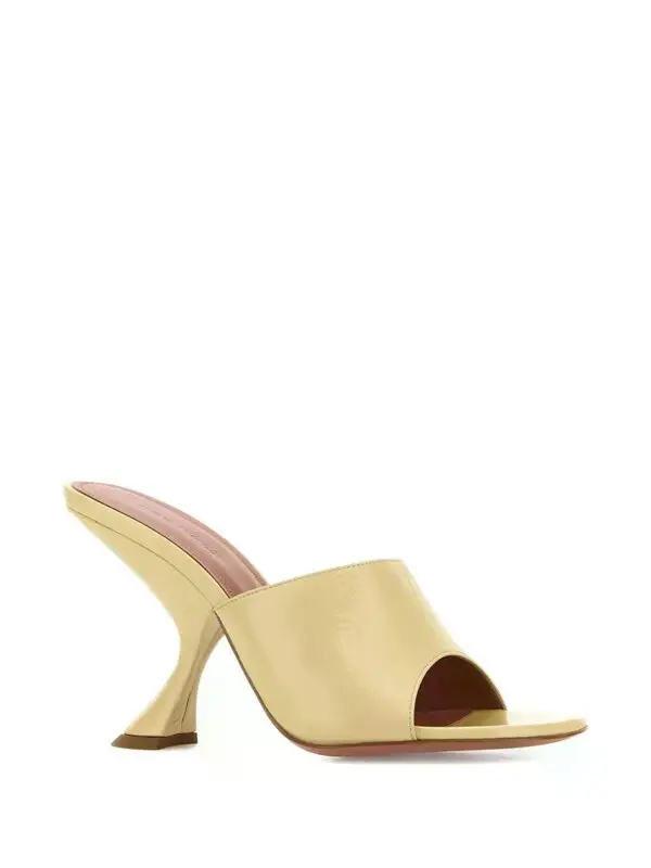 Amina Muaddi 90mm Sculpted Heel Open-toe Mules - Gold