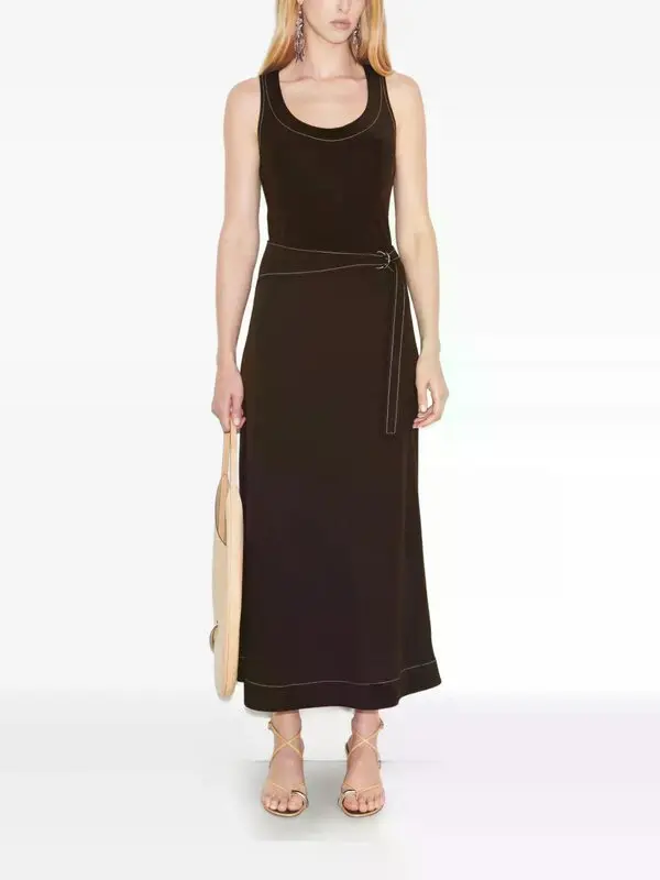 Tory Burch Belted Jersey Skirt - Brown
